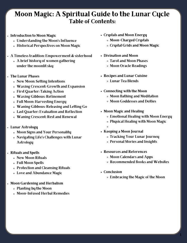 Moon Magic, Spiritual Guide to Lunar Cycle, Moon Ebook, Sisterhood ...