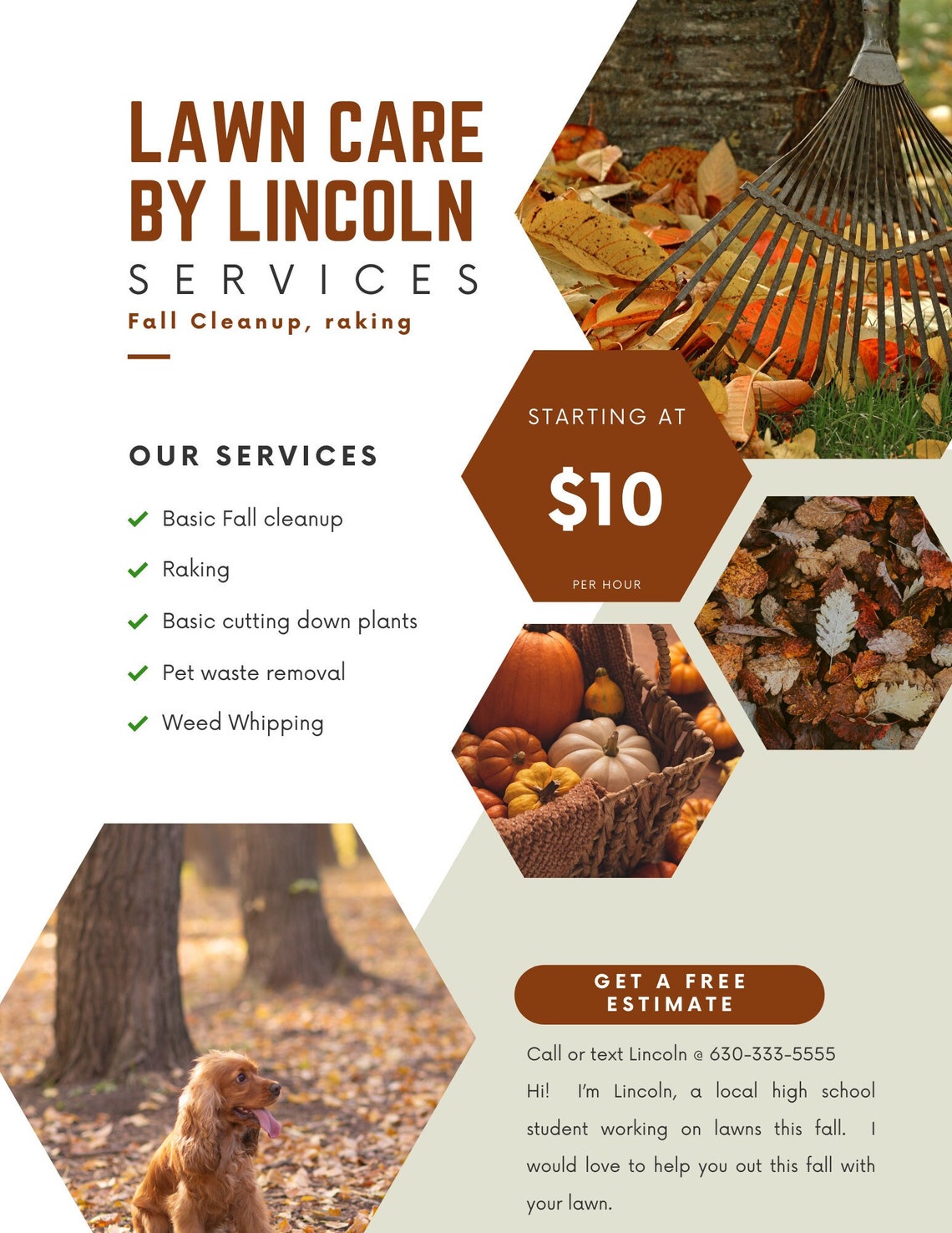 Fall Cleanup Flyer, Raking Leaves, Lawn Care, Lawn Service Flyer, Teen ...