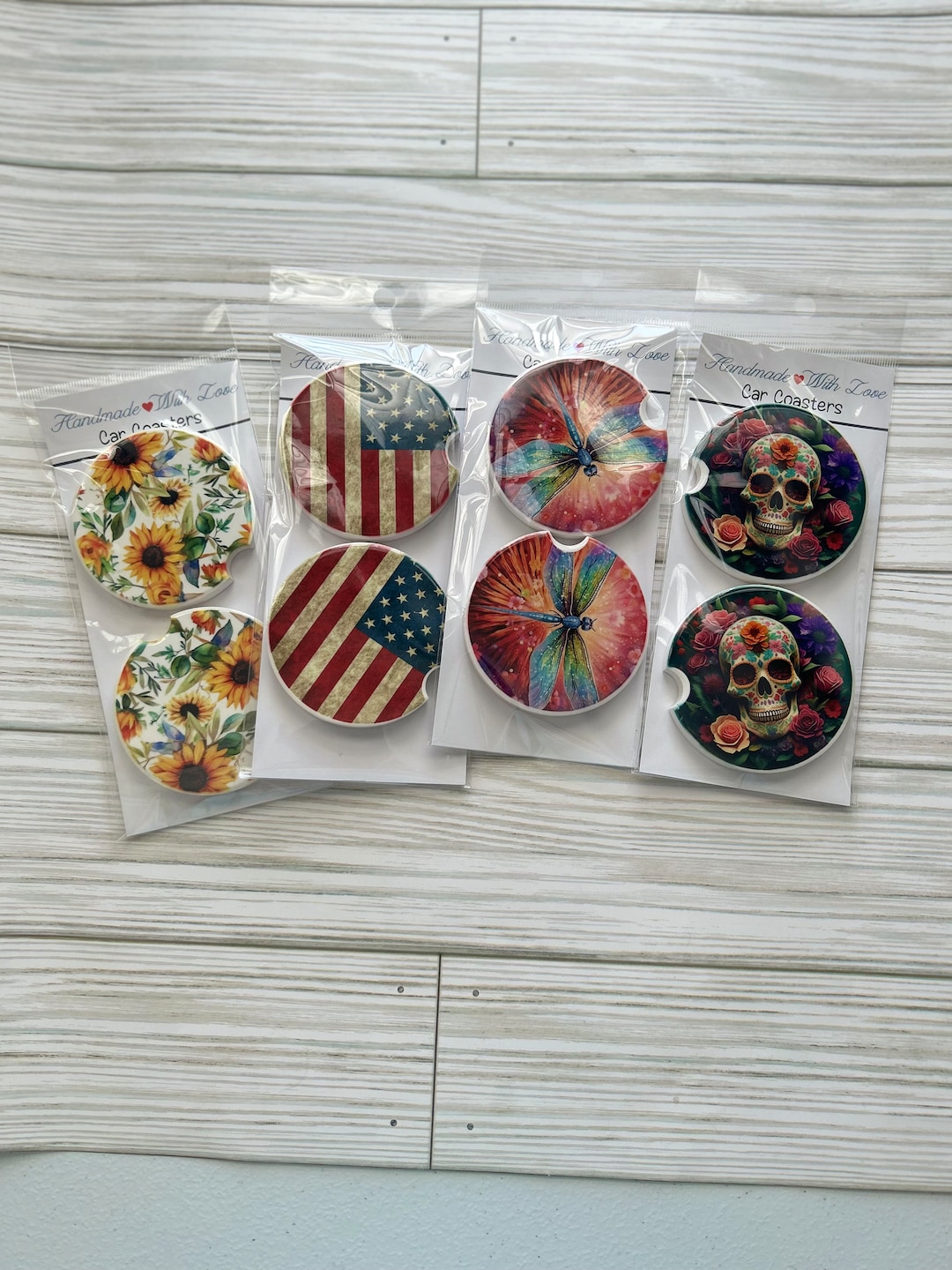 Vibrant Sublimation Print Ceramic Car Coasters - Set of 2 - Etsy