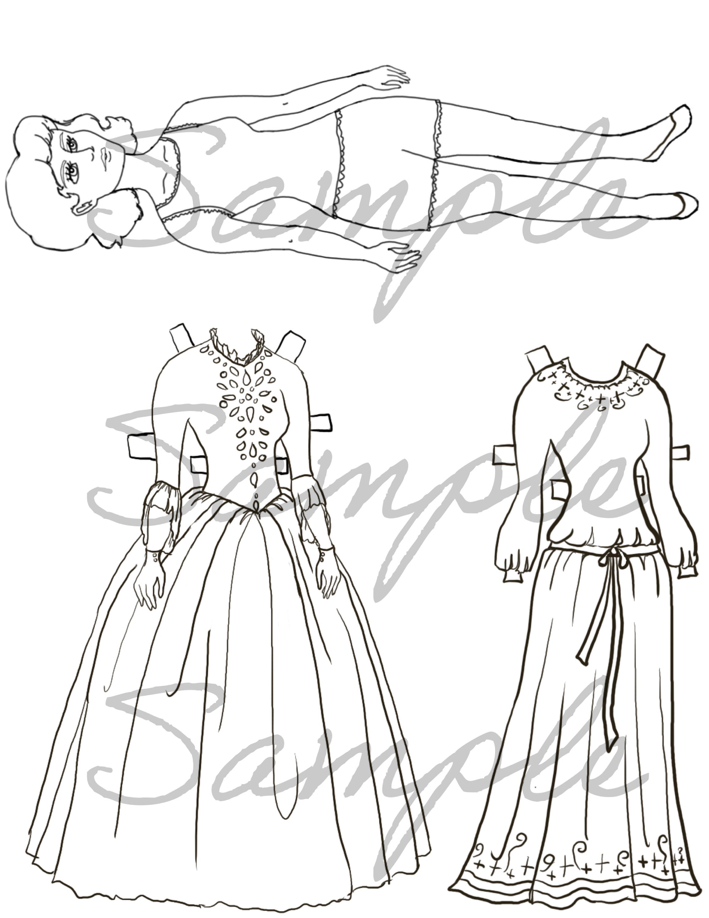 Printable Digital Princess Paper Doll Set “cecelia” - Etsy
