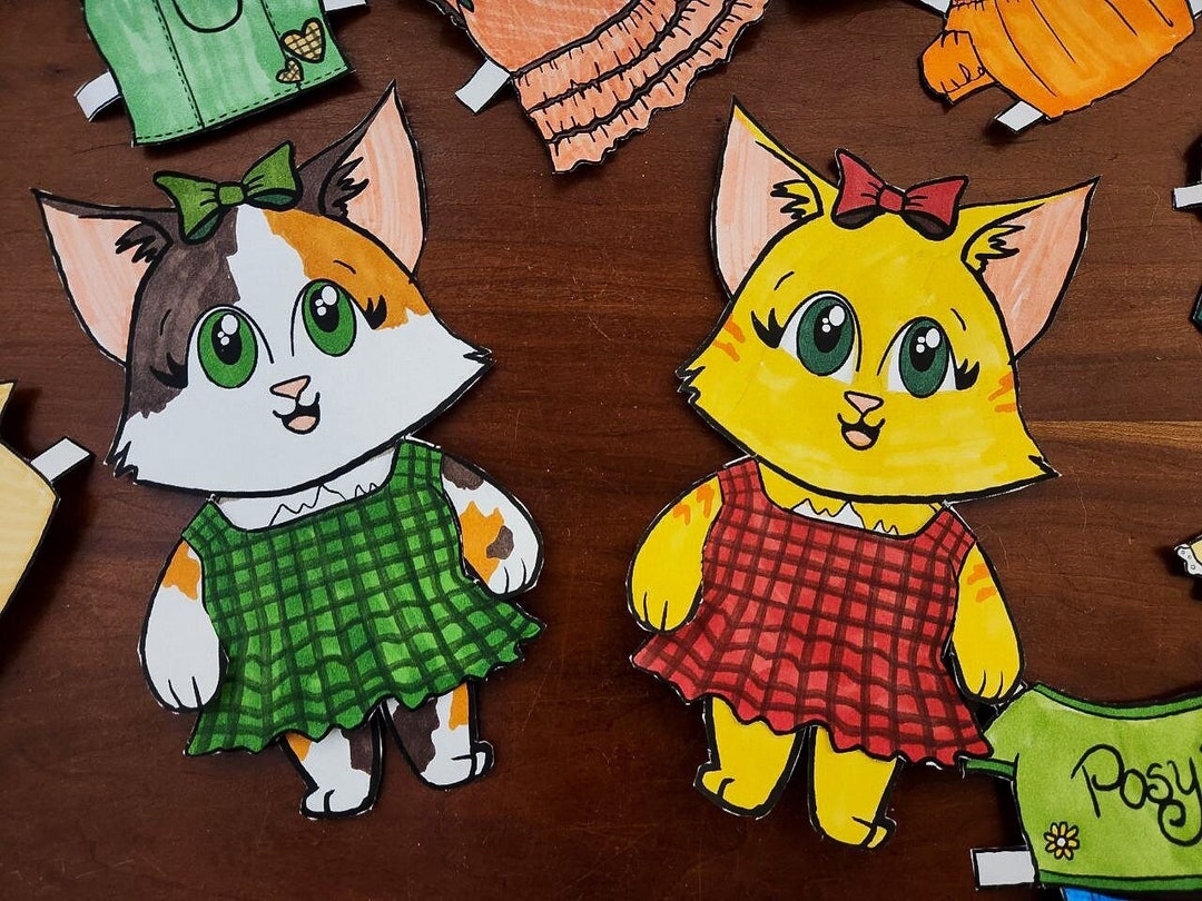 Printable Paper Doll - Posy the Cat - Etsy