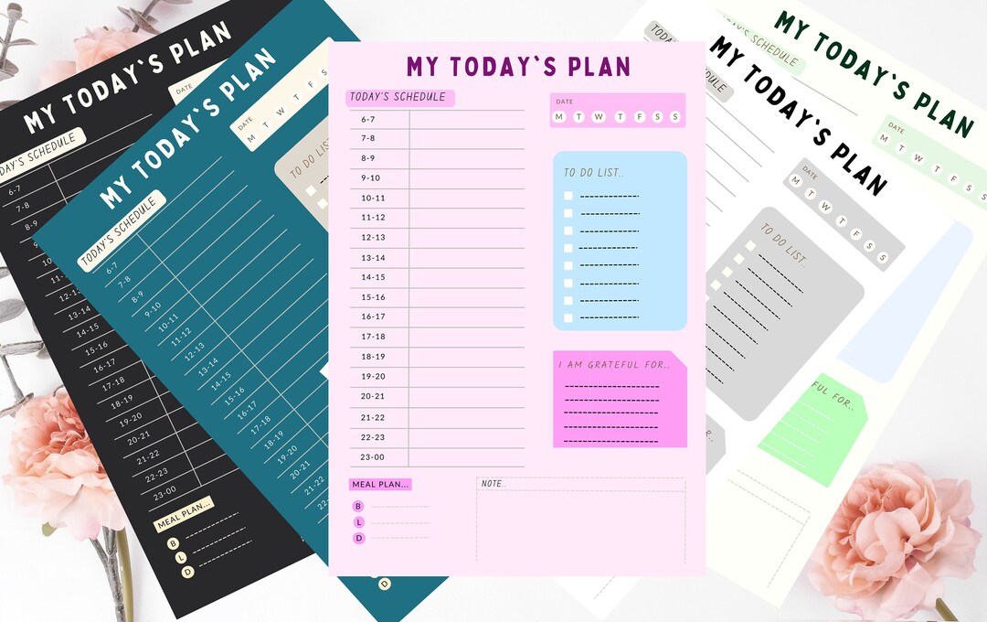 Simple Printable Daily Planner With 12 Different Styles - Etsy