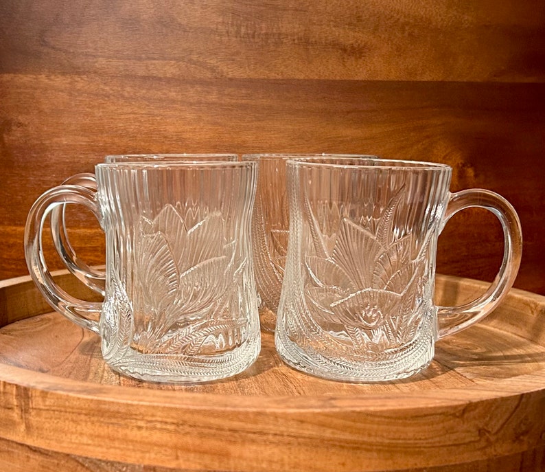 Arcoroc Vintage Clear Glass Crocus Mugs - Etsy