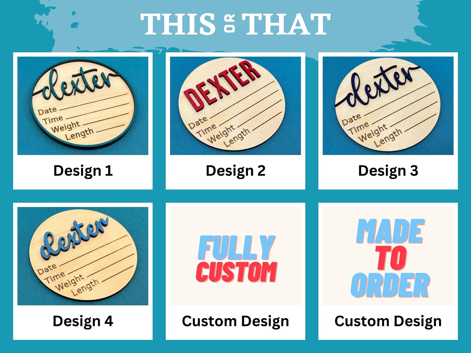 3D Baby Stat Signs Wooden Baby Signs Announcement Sign Custom Colorful ...