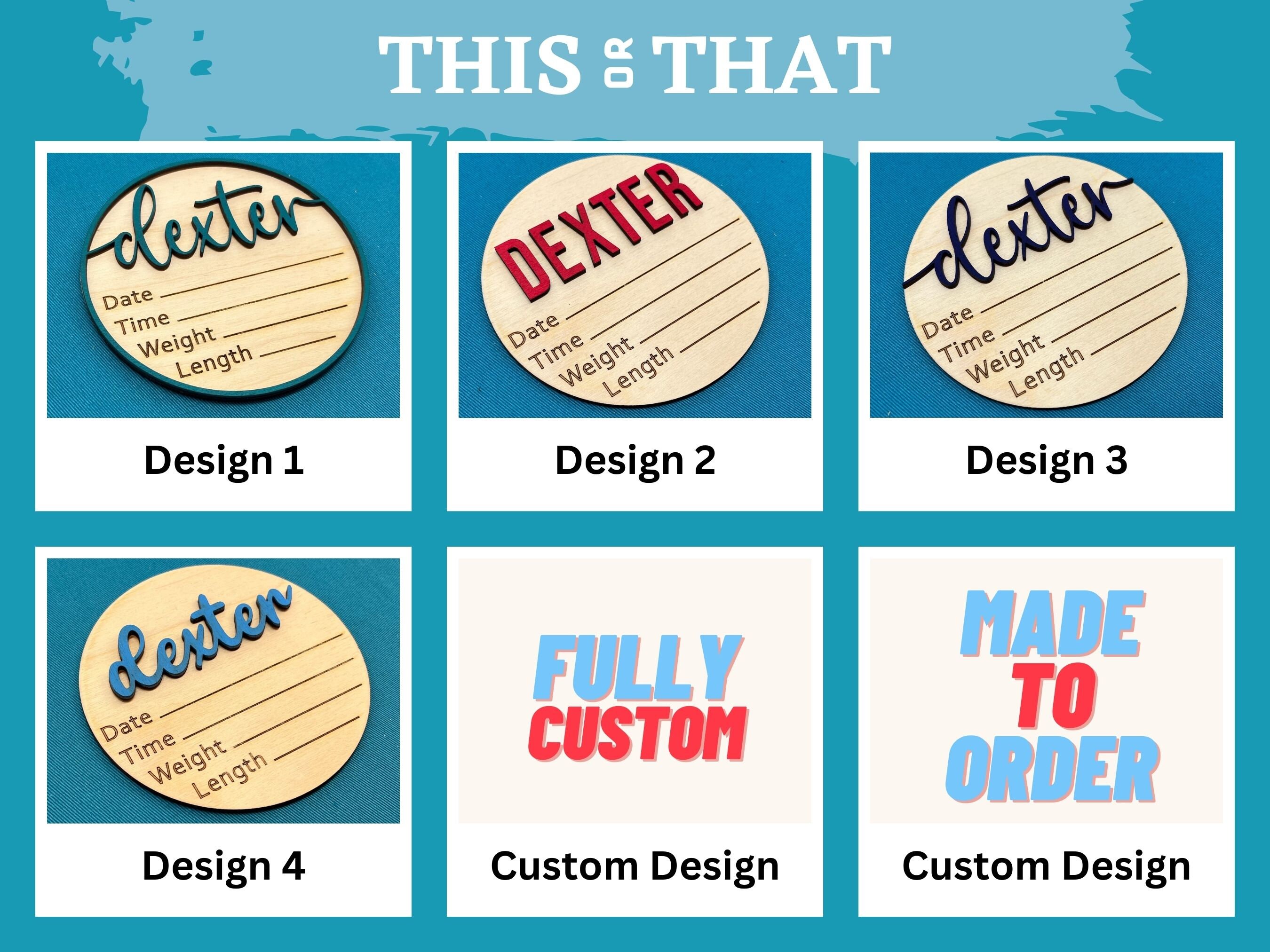 3D Baby Stat Signs Wooden Baby Signs Announcement Sign Custom Colorful ...