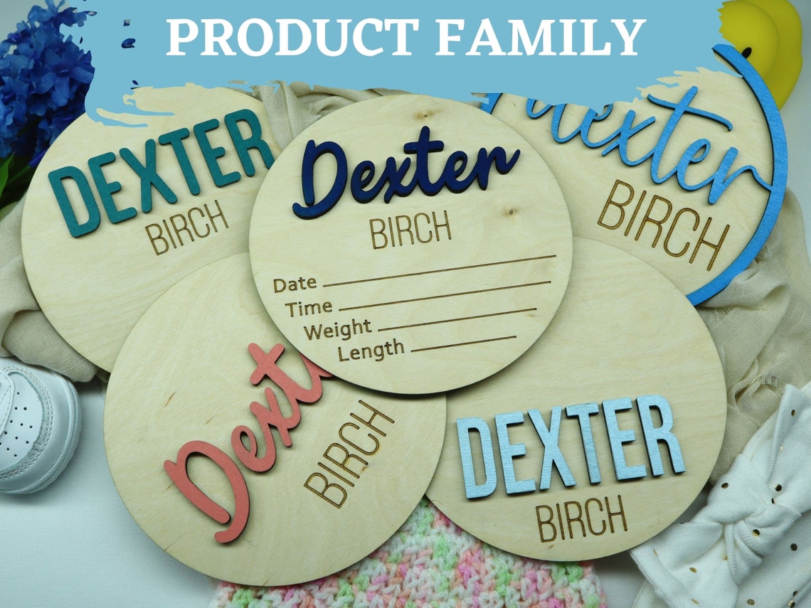 3D Baby Stat Signs Wooden Baby Signs Announcement Sign Custom Colorful ...