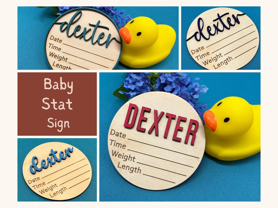 3D Baby Stat Signs | Wooden Baby Signs | Announcement Sign | Custom ...