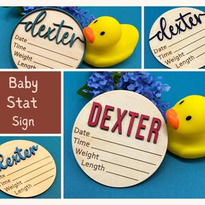 3D Baby Stat Signs | Wooden Baby Signs | Announcement Sign | Custom ...