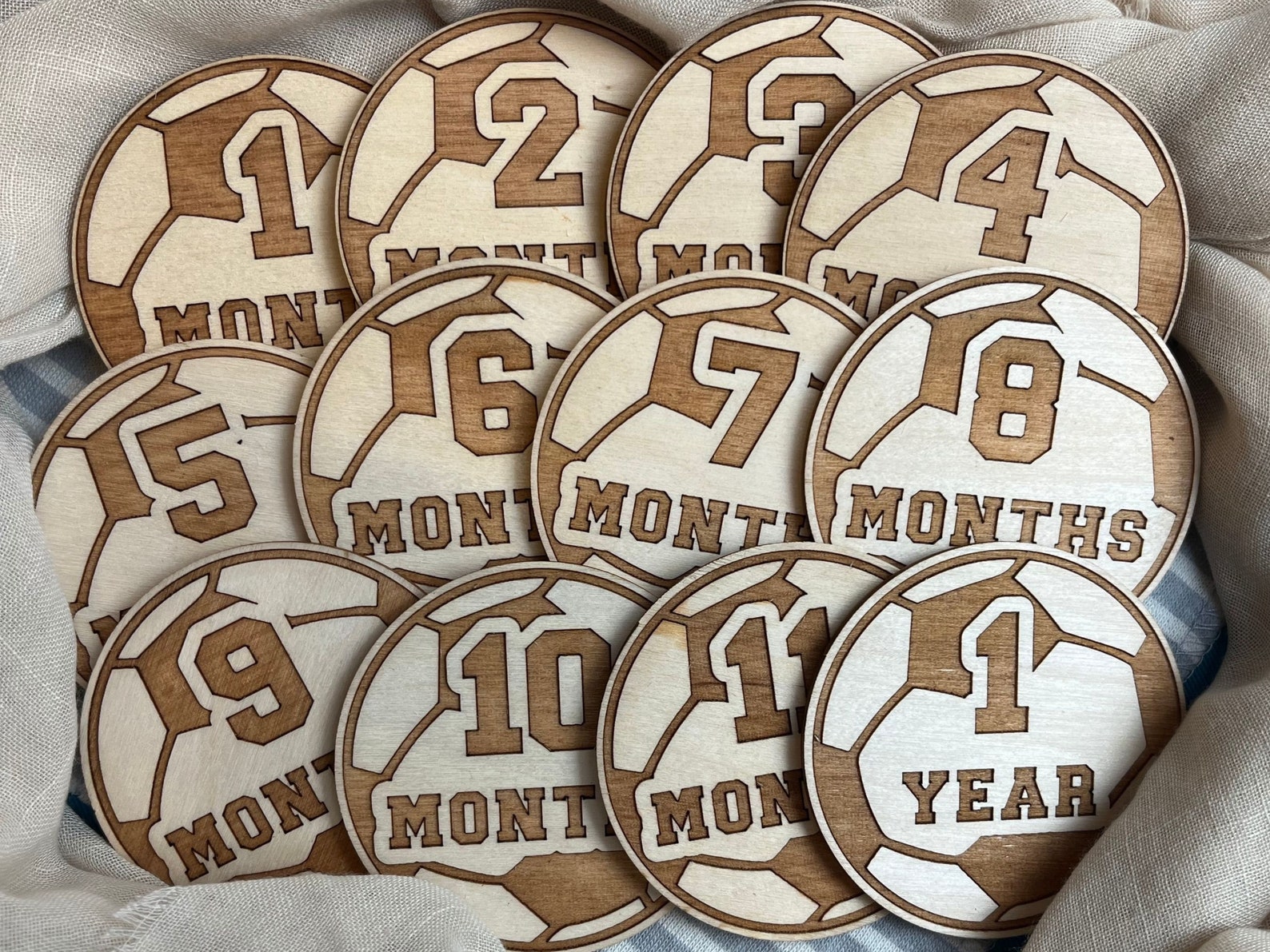 Soccer Theme Monthly Milestone Markers - Capture Your Baby's First Year ...
