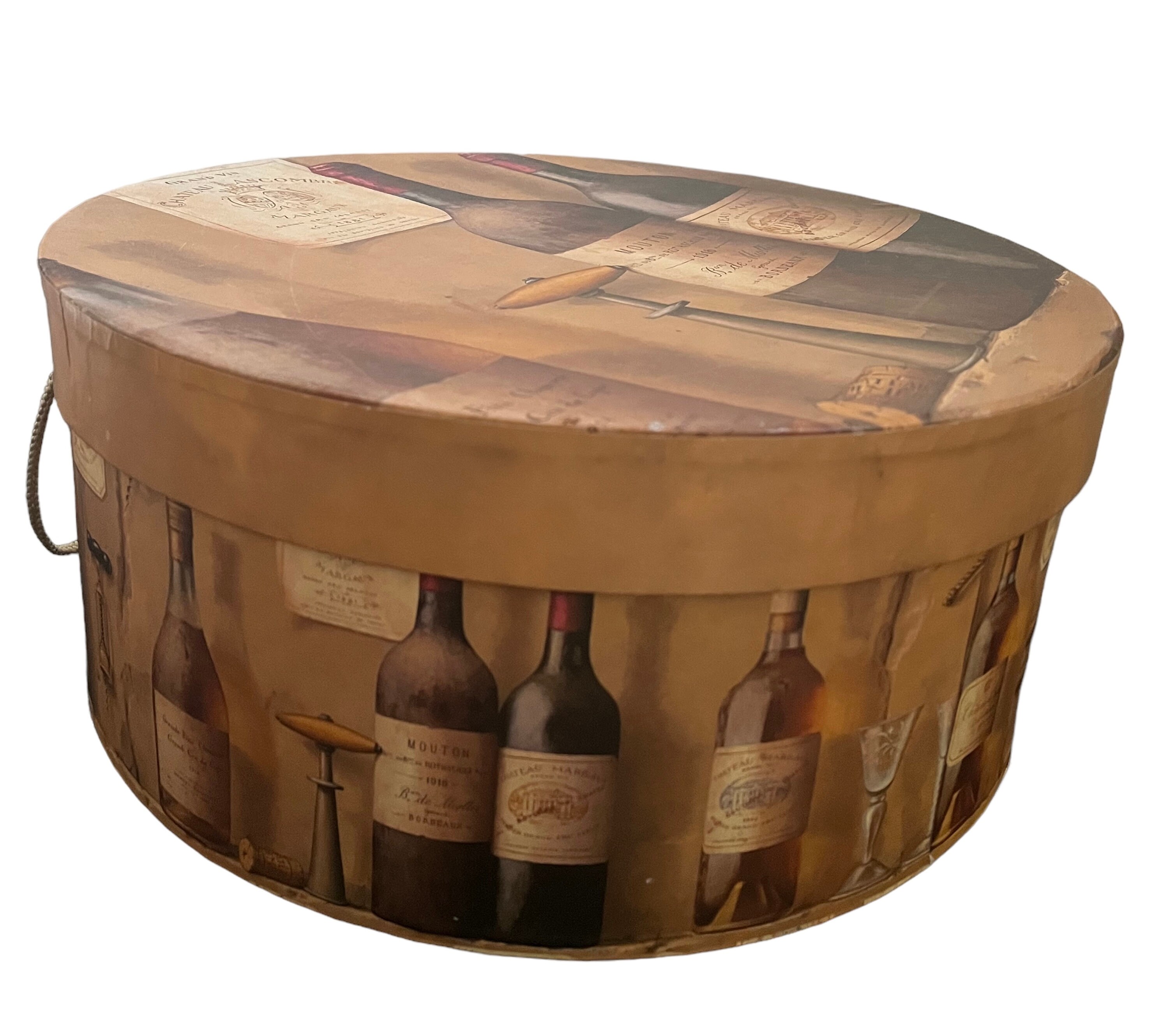 Fabrice De Villeneuve Hat Box-art in Motion Hat Box-wine Theme Decor-hat Box With Lid 12 Hat Box ...