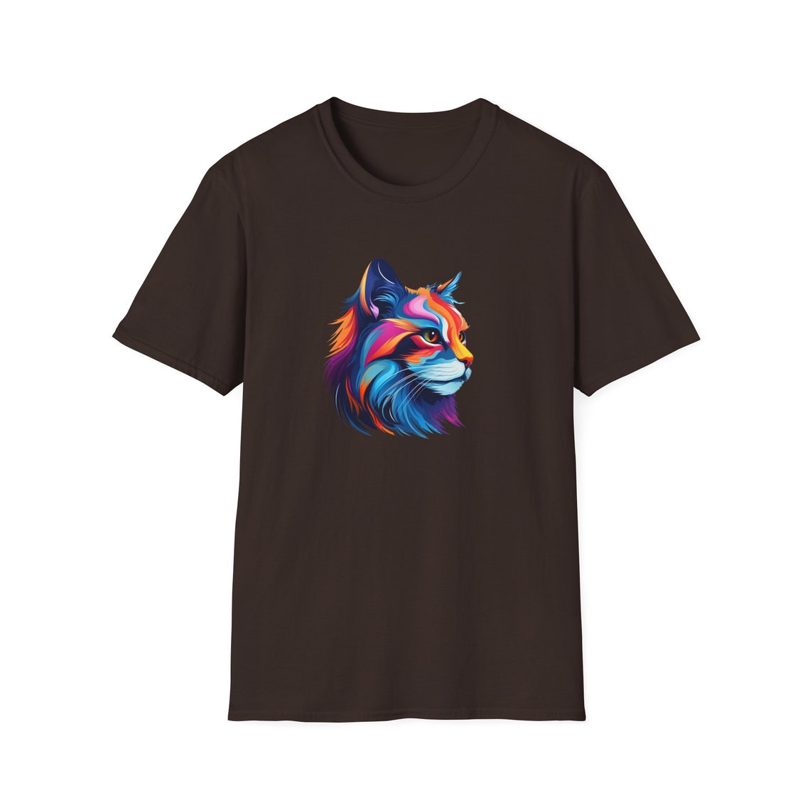 Colorful Cat Side View T-shirt - Etsy