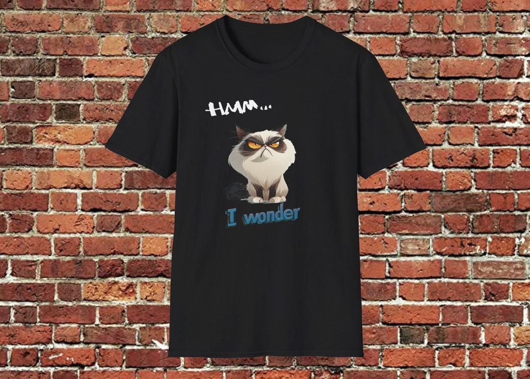 Cat Hmm I Wonder T-shirt - Etsy