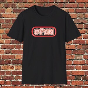 Open Sign T-shirt - Etsy