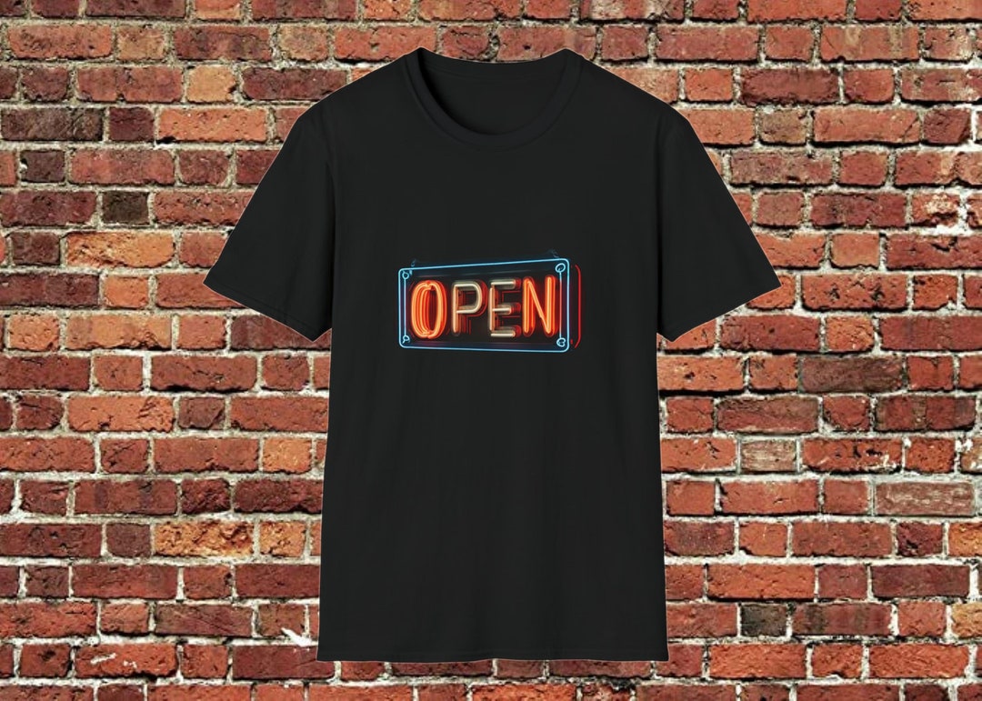 Open Sign T-shirt - Etsy