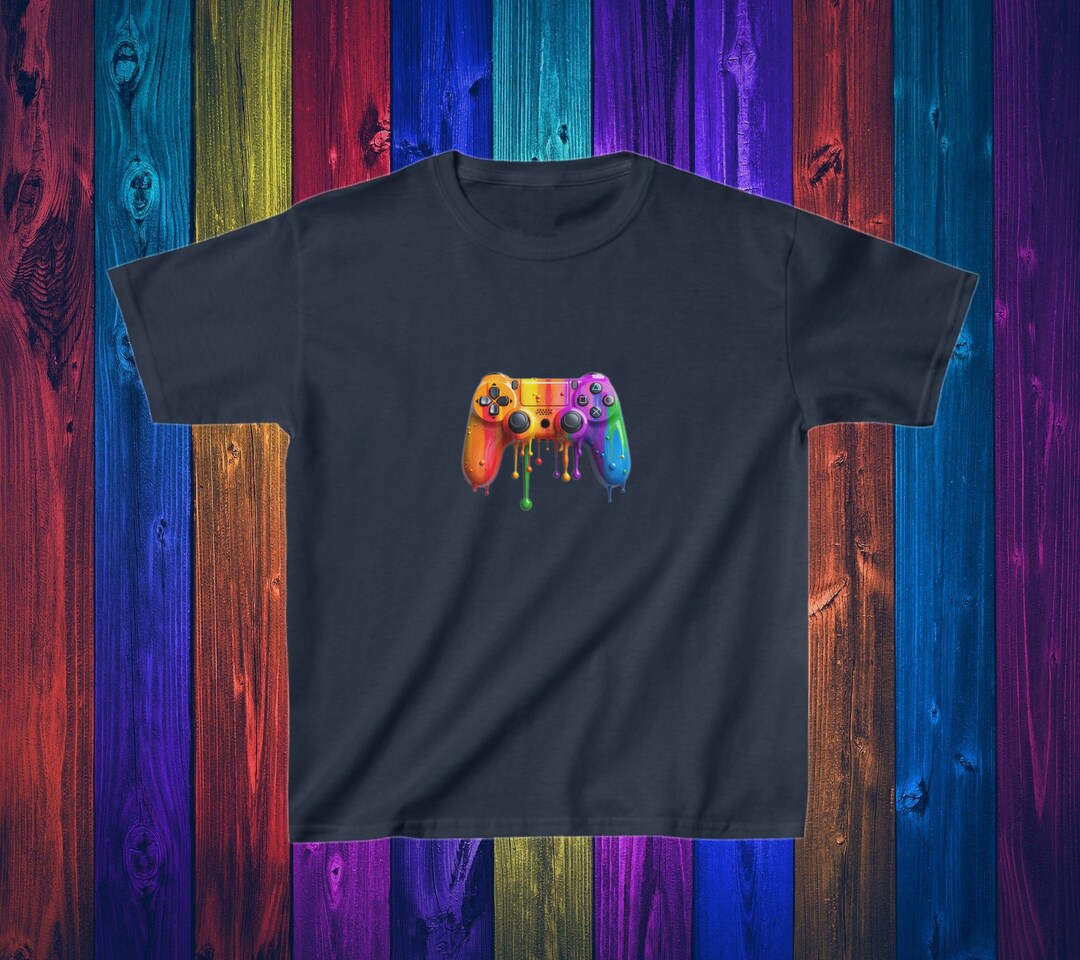 Game Controller Dripping Color Kids Tee - Etsy