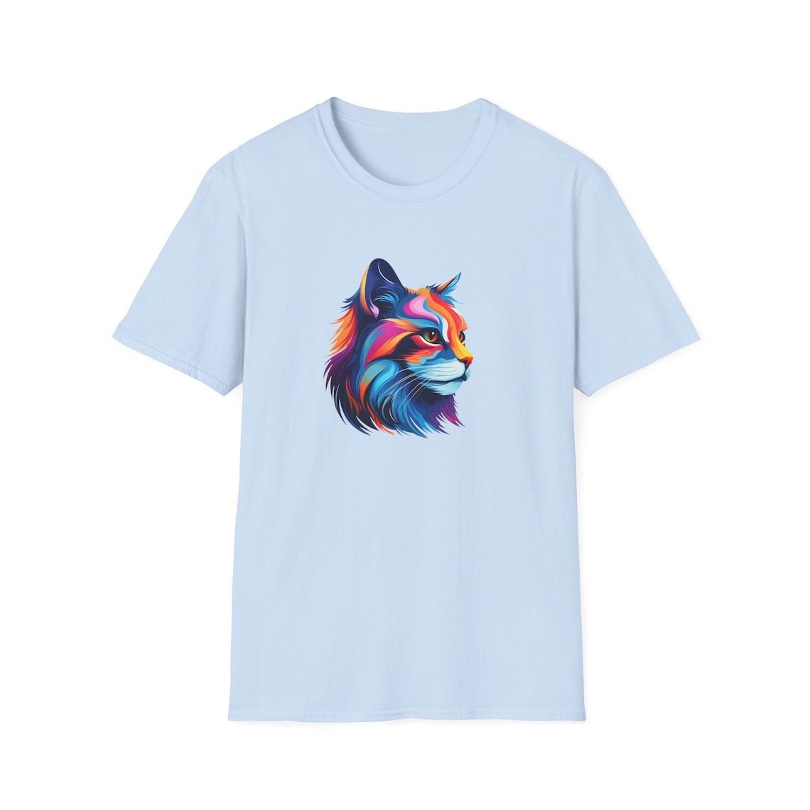 Colorful Cat Side View T-shirt - Etsy
