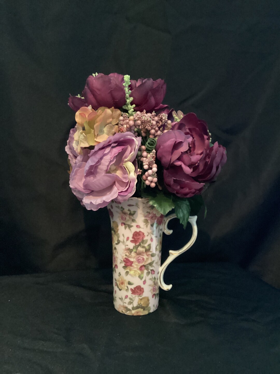 Victorian Mug With Purple Flowers - Etsy