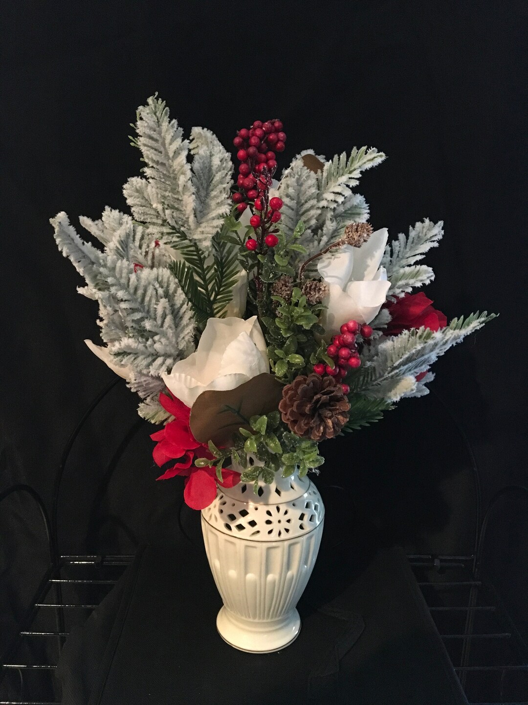 Christmas Alabaster Flower Vase - Etsy