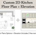 Custom 2D Kitchen Floor Plan Design | Space Saving Layout Service - Etsy