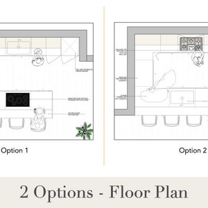 Custom 2D Kitchen Design: Floor Plan & Elevation - Etsy