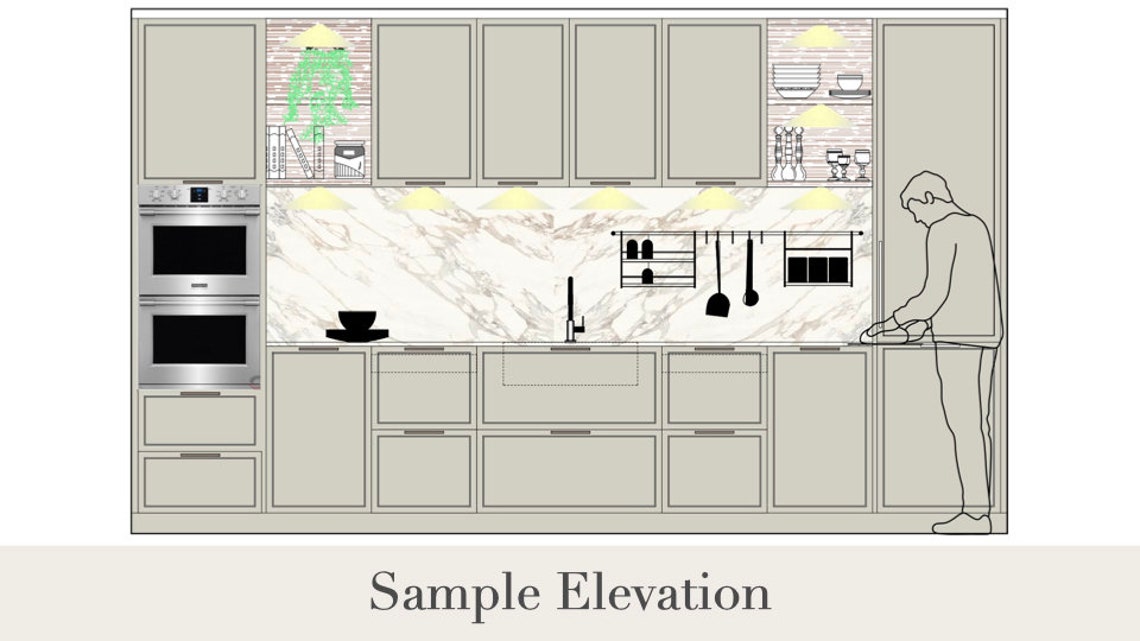 Custom 2D Kitchen Design: Floor Plan & Elevation - Etsy