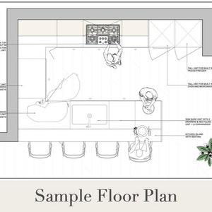 Custom 2D Kitchen Design: Floor Plan & Elevation - Etsy