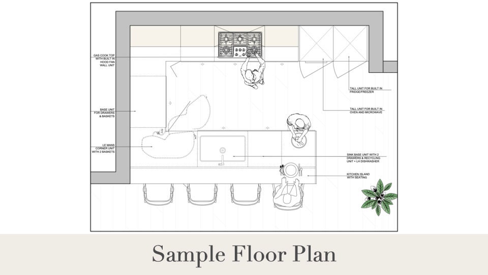 Custom 2D Kitchen Design: Floor Plan & Elevation - Etsy