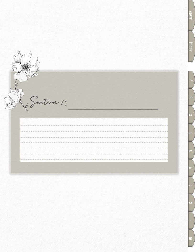 Magnolia Digital Note Taking Template, Digital Notepad, Notebook ...