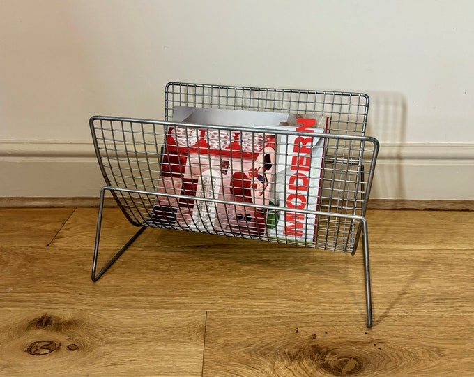 Vintage Habitat Grey Wire Magazine Rack Storage Basket | Niels ...