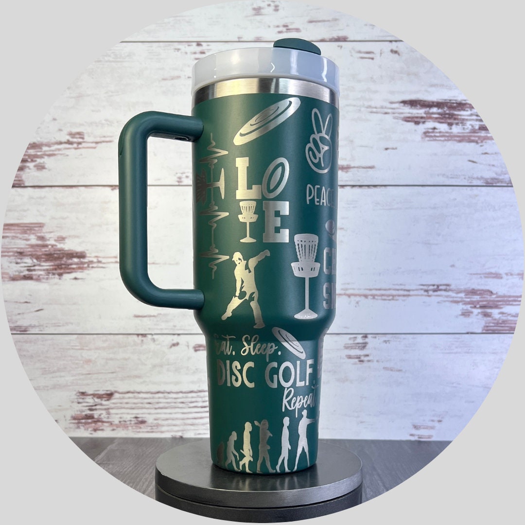 Disc Golf READY TO SHIP Green Non-brand Laser Engraved 40 Oz Tumbler ...