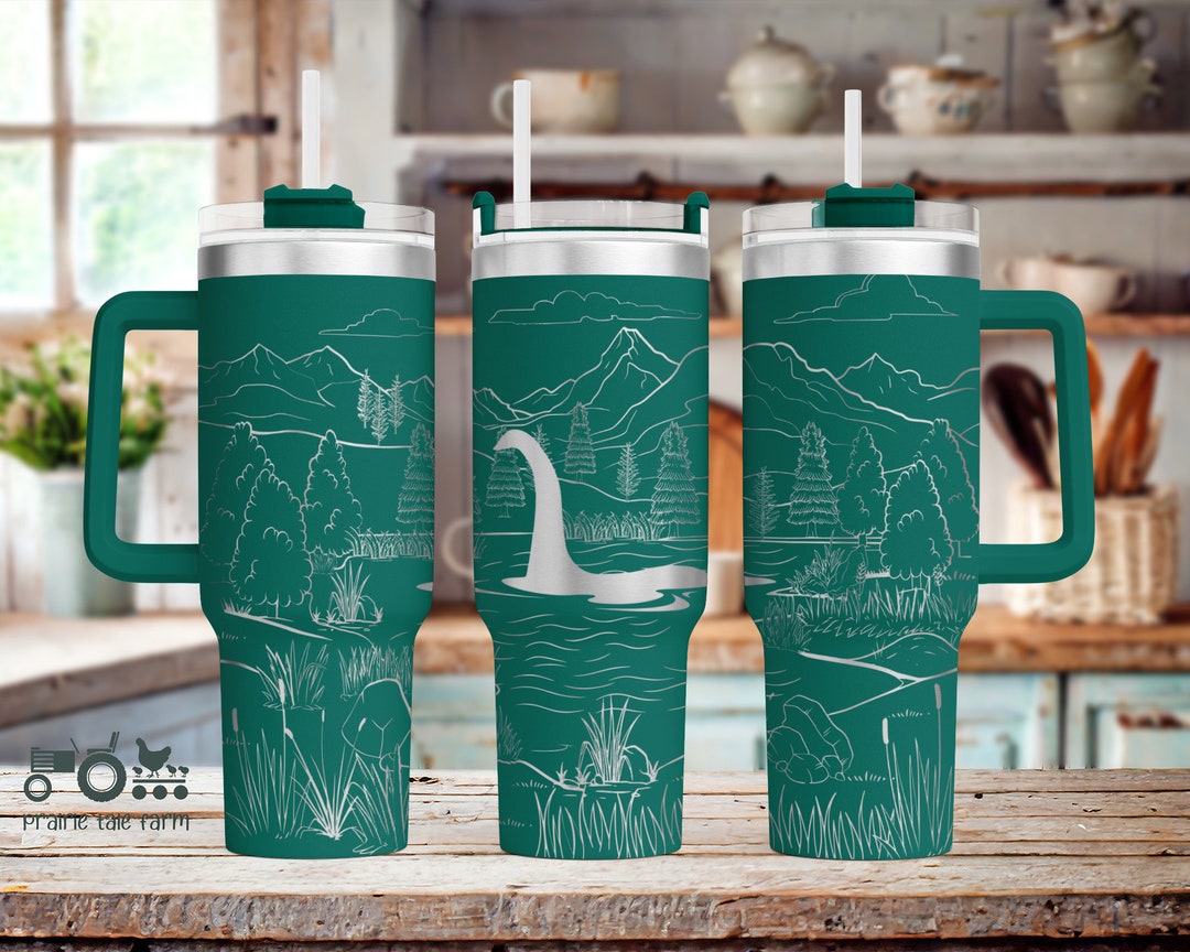 Loch Ness Monster Nessie Laser Engraved 40 Oz Double Wall Insulated