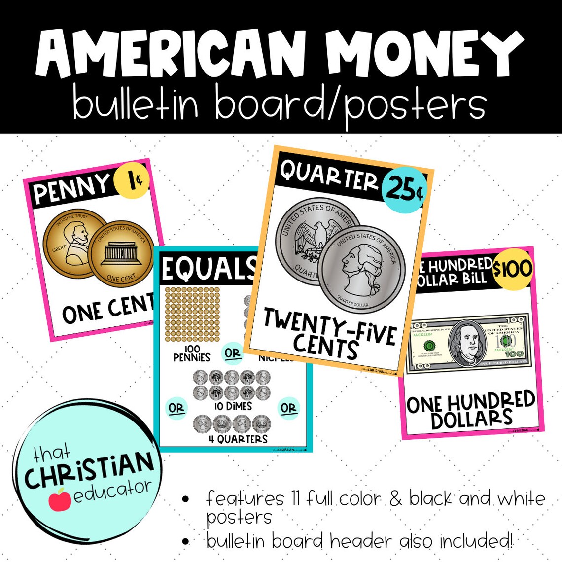 American Money Posters and Bulletin Board | Anchor Charts | Coins ...