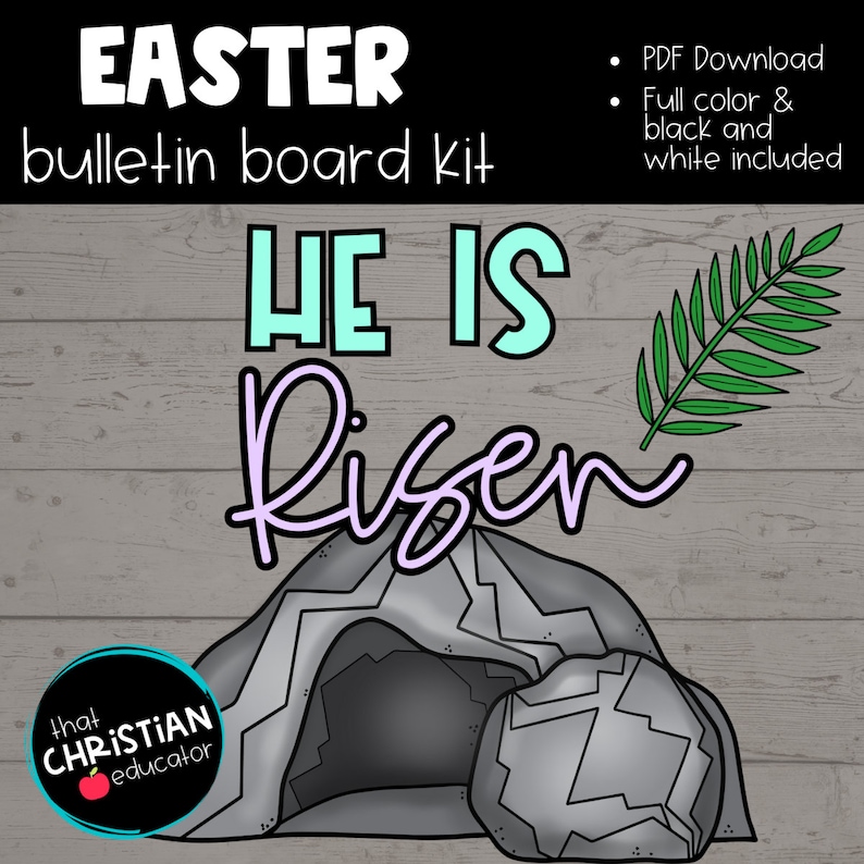 He is Risen Bulletin Board Kit Easter Spring Christian Education - Etsy