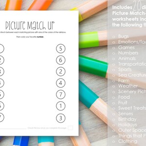Picture Match-up Worksheets + Preschool Printables + Color Pages ...