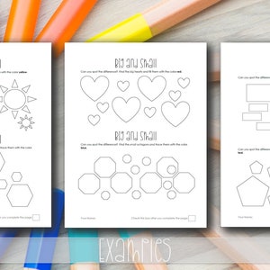 10 Shapes + Big and Small Concept Preschool Printables + Abc's + Shape ...