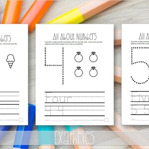All About Numbers Preschool Printables + Number Tracing + Number Color ...