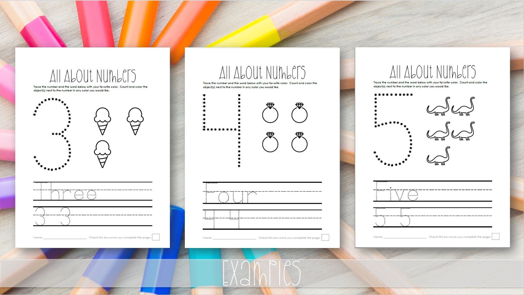 All About Numbers Preschool Printables + Number Tracing + Number Color ...