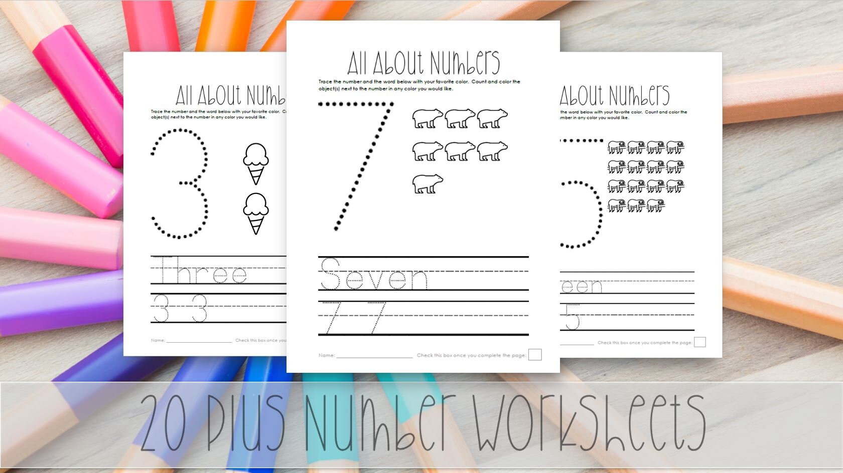 All About Numbers Preschool Printables + Number Tracing + Number Color ...
