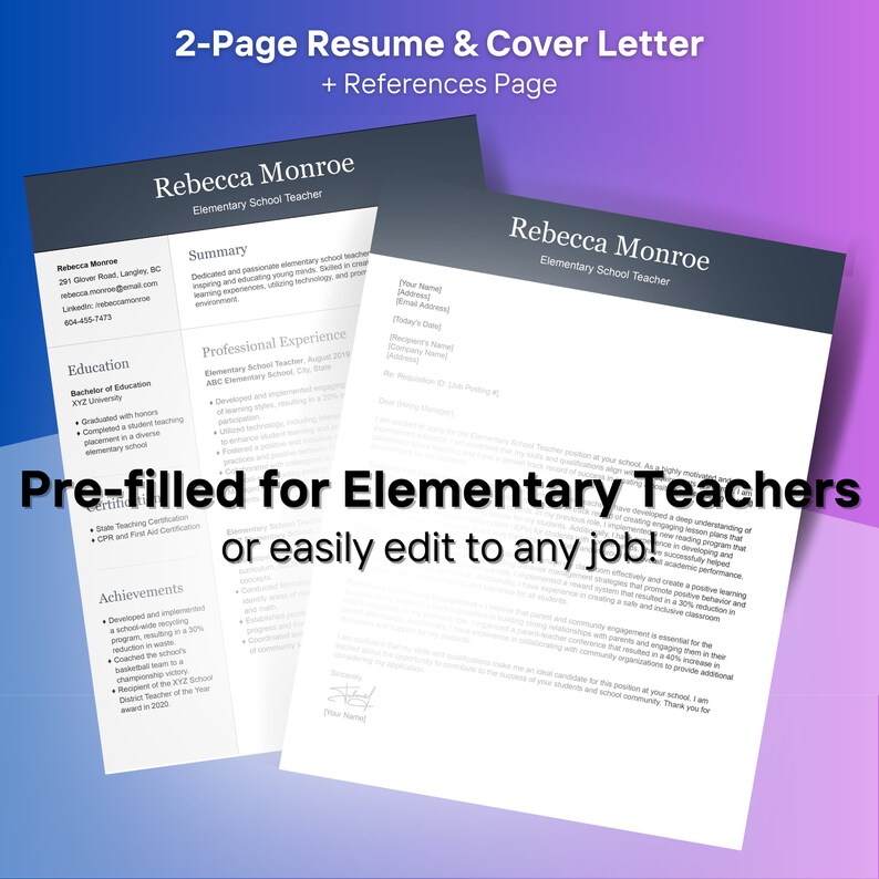 Resume for Teachers Pre-filled With Real Examples You Can Use, With 2 ...