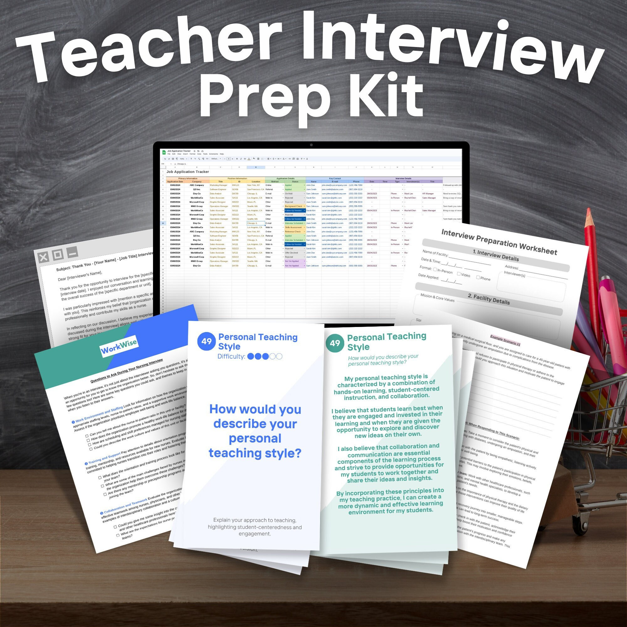 Elementary Teacher Interview Prep Kit: Q&A Flash Cards, Interview ...