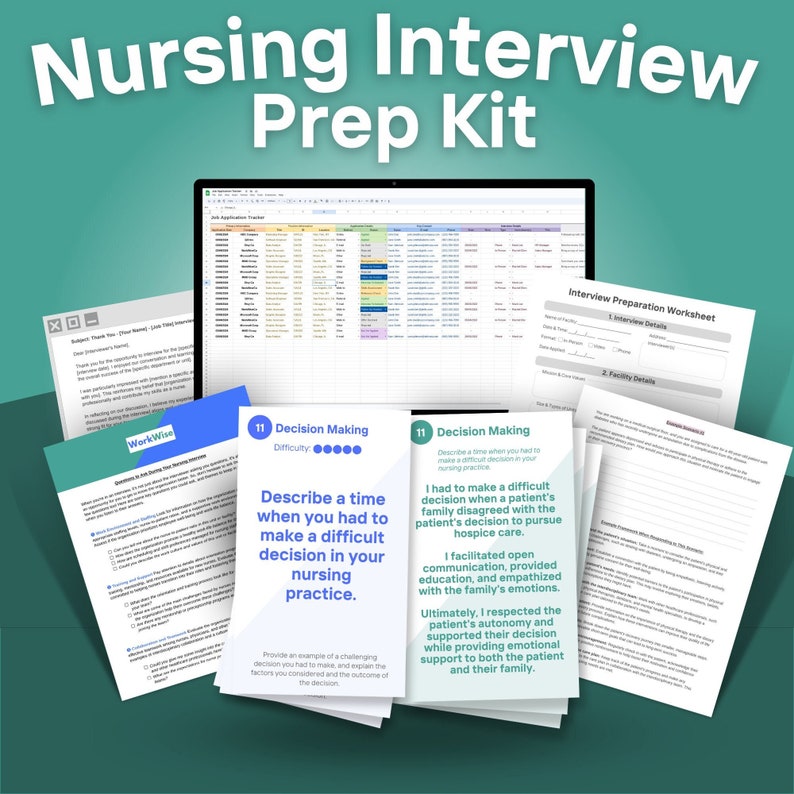 Nurse Interview Prep Kit: Interview Q&A Flash Cards, Interview Tracker ...
