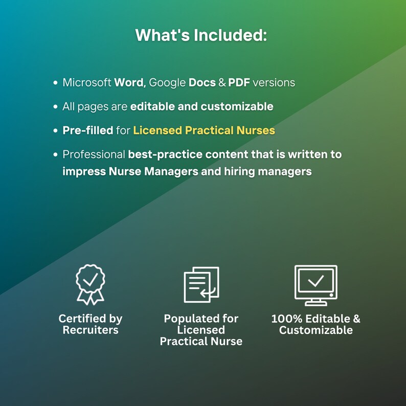 Ejemplo de currículum vitae y carta de presentación de enfermera práctica con licencia ...