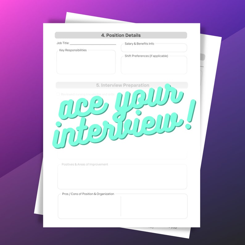 Nurse Interview Prep Worksheet, Including Interview Details, Hospital ...