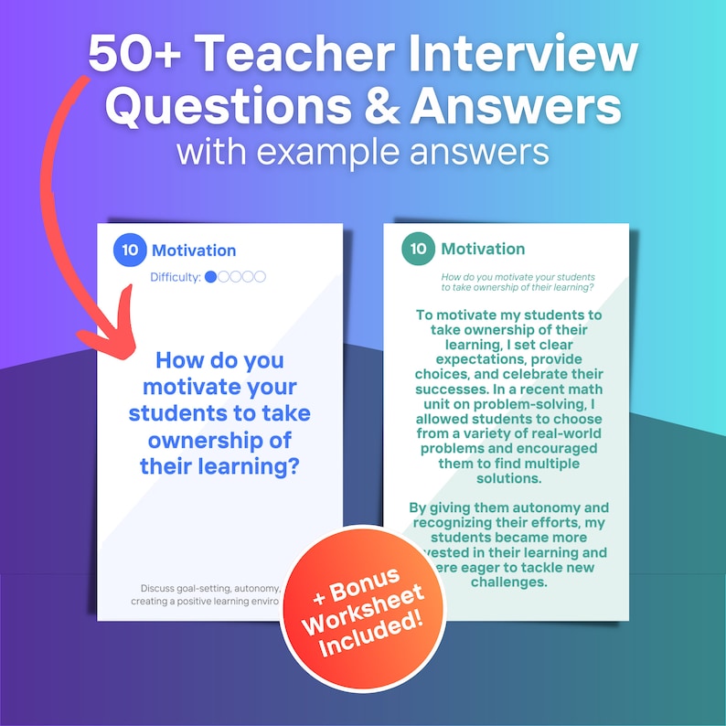 Elementary Teacher Interview Prep Kit: Q&A Flash Cards, Interview ...