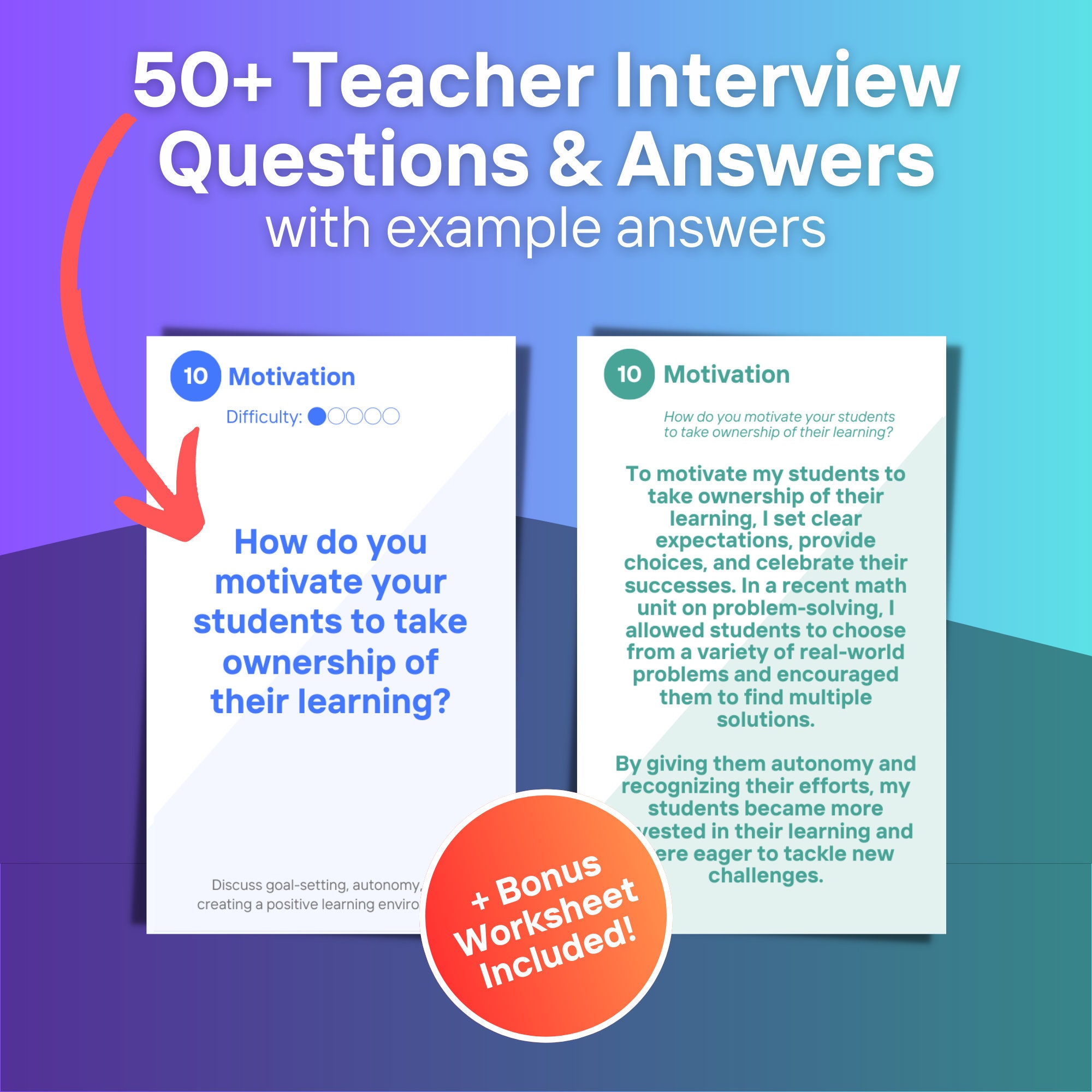 Elementary Teacher Interview Prep Kit: Q&A Flash Cards, Interview ...