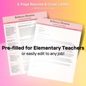 Resume for Teachers Pre-filled With Real Examples You Can Use, With 2 ...