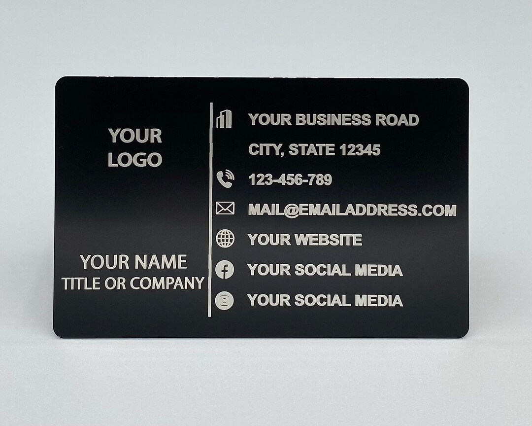 Custom Laser Marked Metal Business Card - Etsy