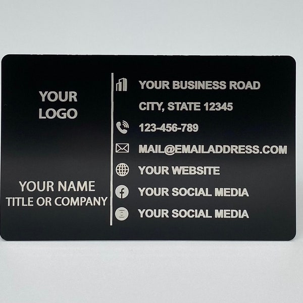 Laser Engraved Metal Business Cards - Etsy