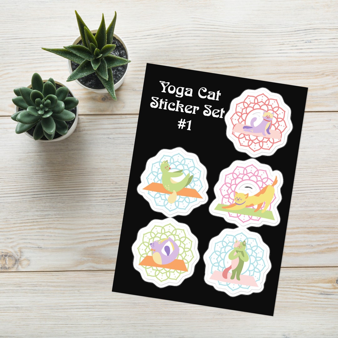 Yoga Cat Sticker Sheets - Etsy