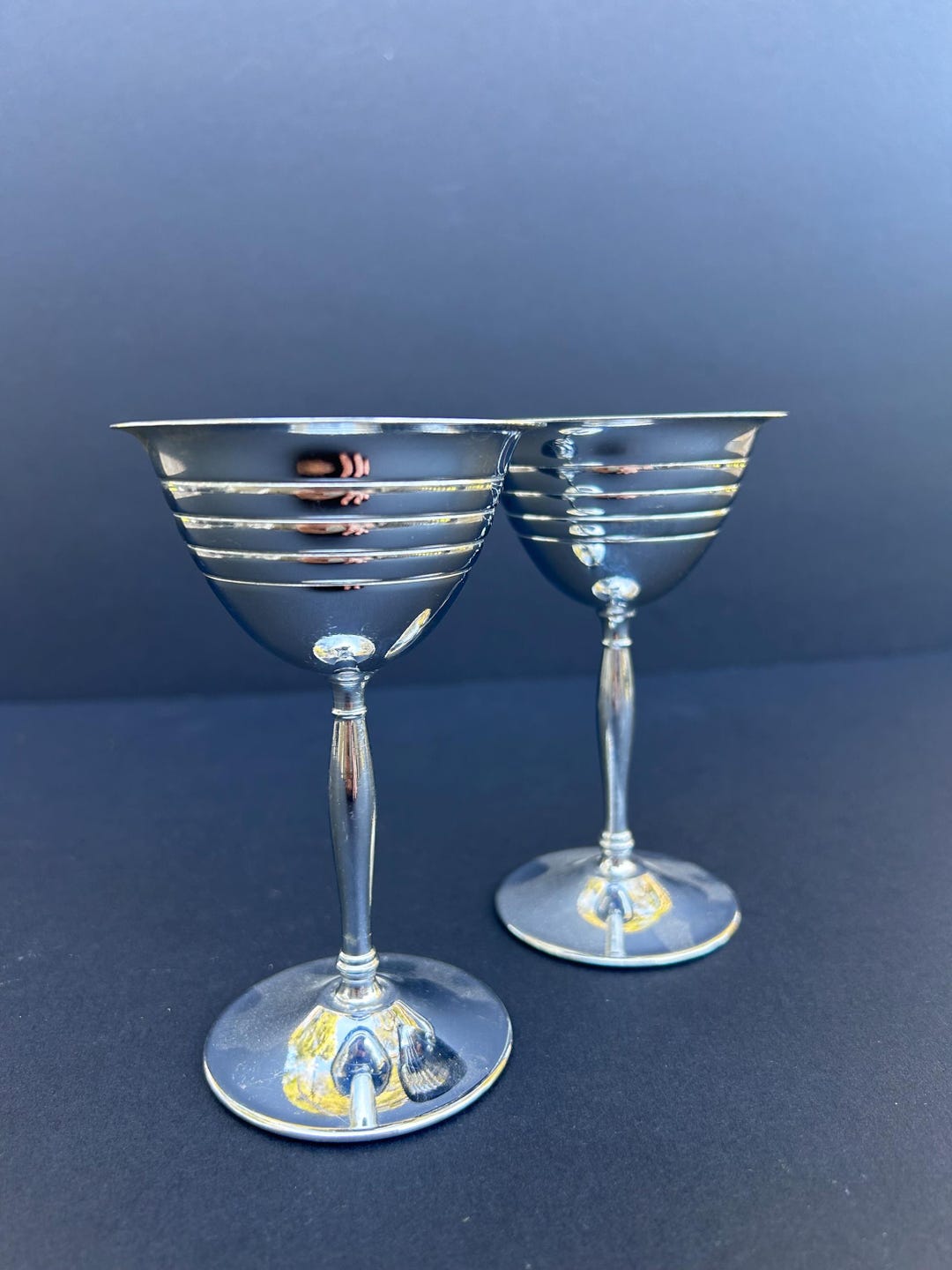 Chrome Plated Cocktail Stems.. Set of 6 - Etsy